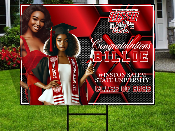 👩‍🎓⭕WSSU Winston Salem State University Yard sign Editable Template ...