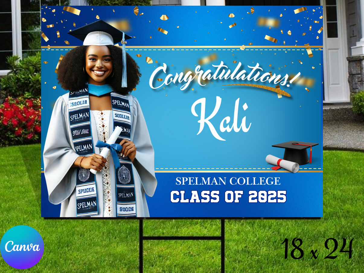 👩‍🎓Graduation Yard Sign 18 x 24 Editable Template with Mockup – Kustum ...